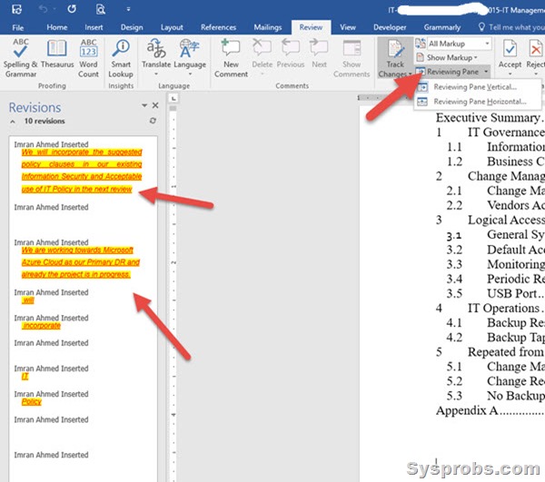 How To Enable Track Changes In Word Quick Steps Sysprobs