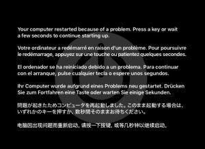 Your Computer Restarted because of a Problem – macOS VM on VMware