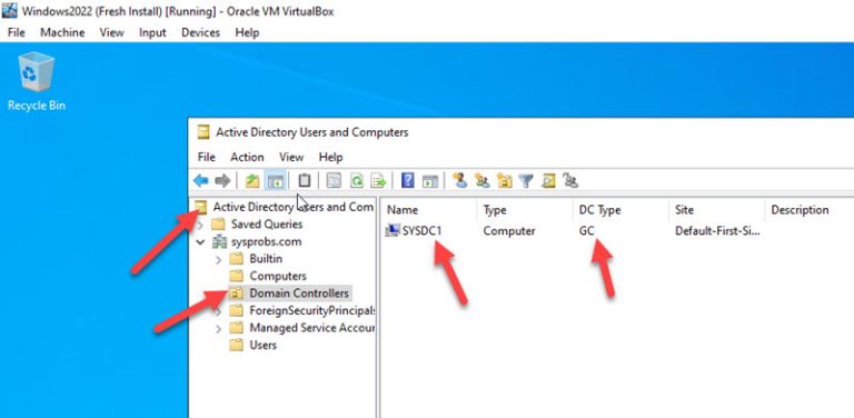 Windows 2022 Active Directory Setup on VirtualBox Windows 11 Host - Sysprobs